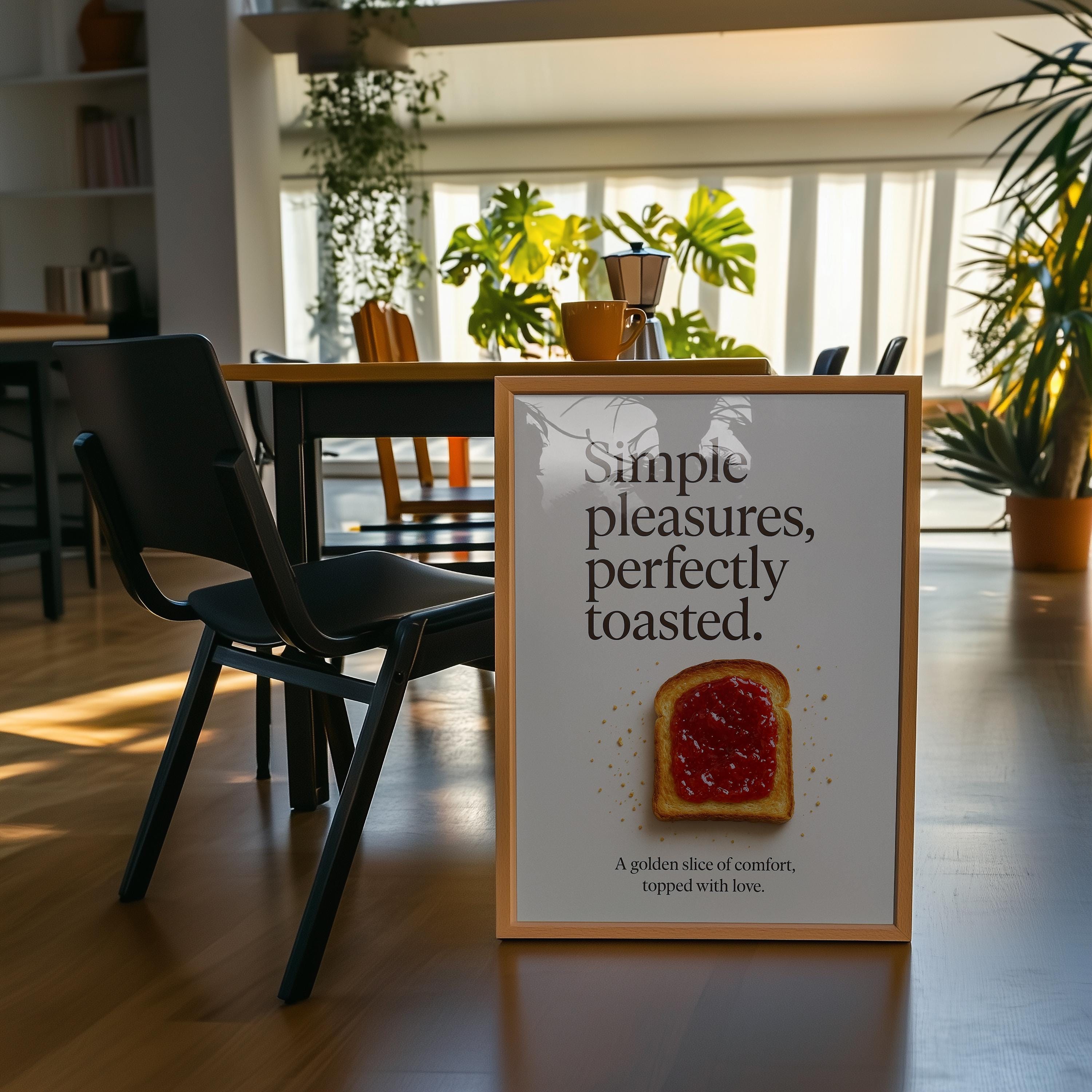 Toast Wall Art, Jam Toast Print, Aesthetic Poster, Retro Food Art ...