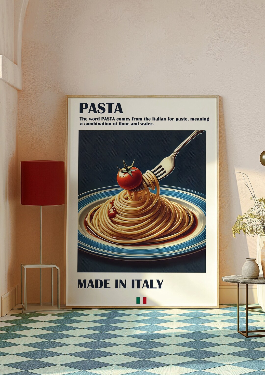 Spaghetti Wall Art, Pasta Wall Art, Italian Food Poster, Pasta Night ...