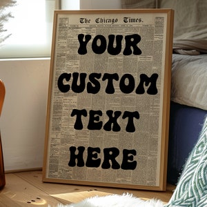 Retro Custom Newspaper Print, Custom Poster, New York News, Trendy Wall ...