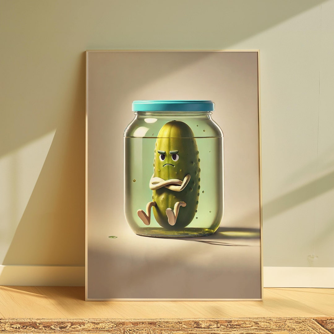 PICKLE Print, Fun Pickle Poster, Retro Vintage Food Poster, Kitchen Bar ...
