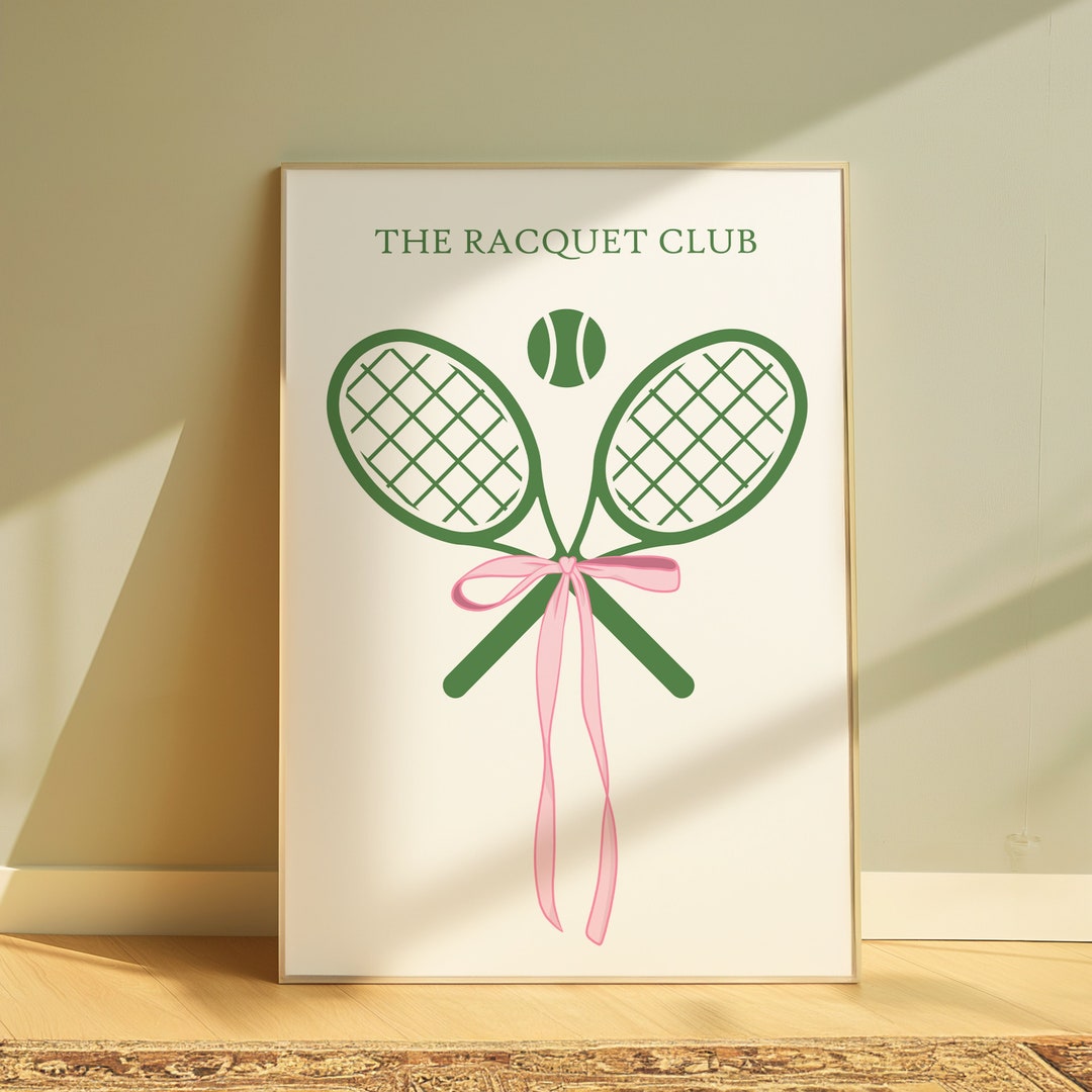 The Racquet Club Print, Printable Wall Art, Tennis Poster, Printable ...