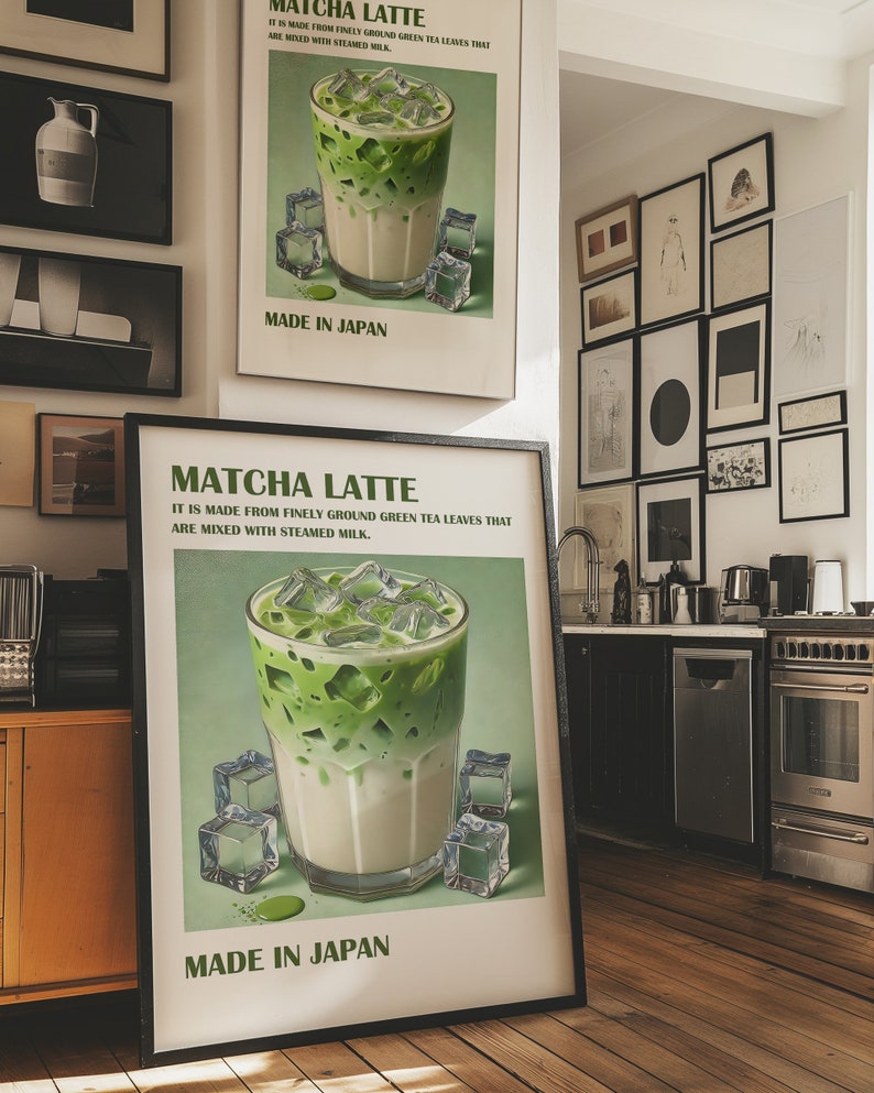 Matcha Print, Matcha Latte Art Print, Matcha Latte Poster, Japanese Tea ...