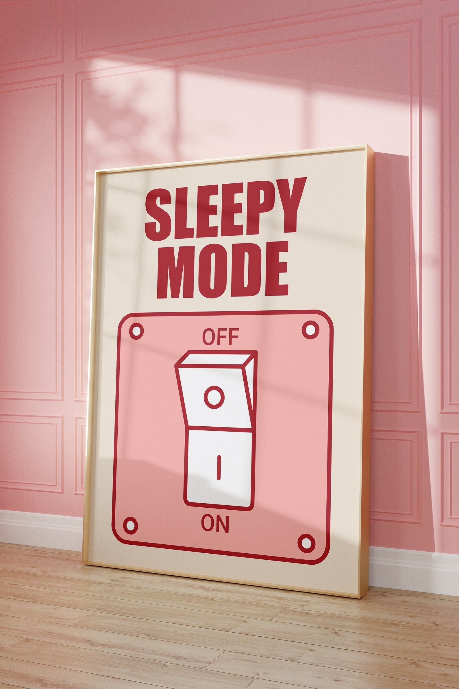 Sleepy Mode Wall Print, Digital Download Print, Colorful Poster, Retro ...