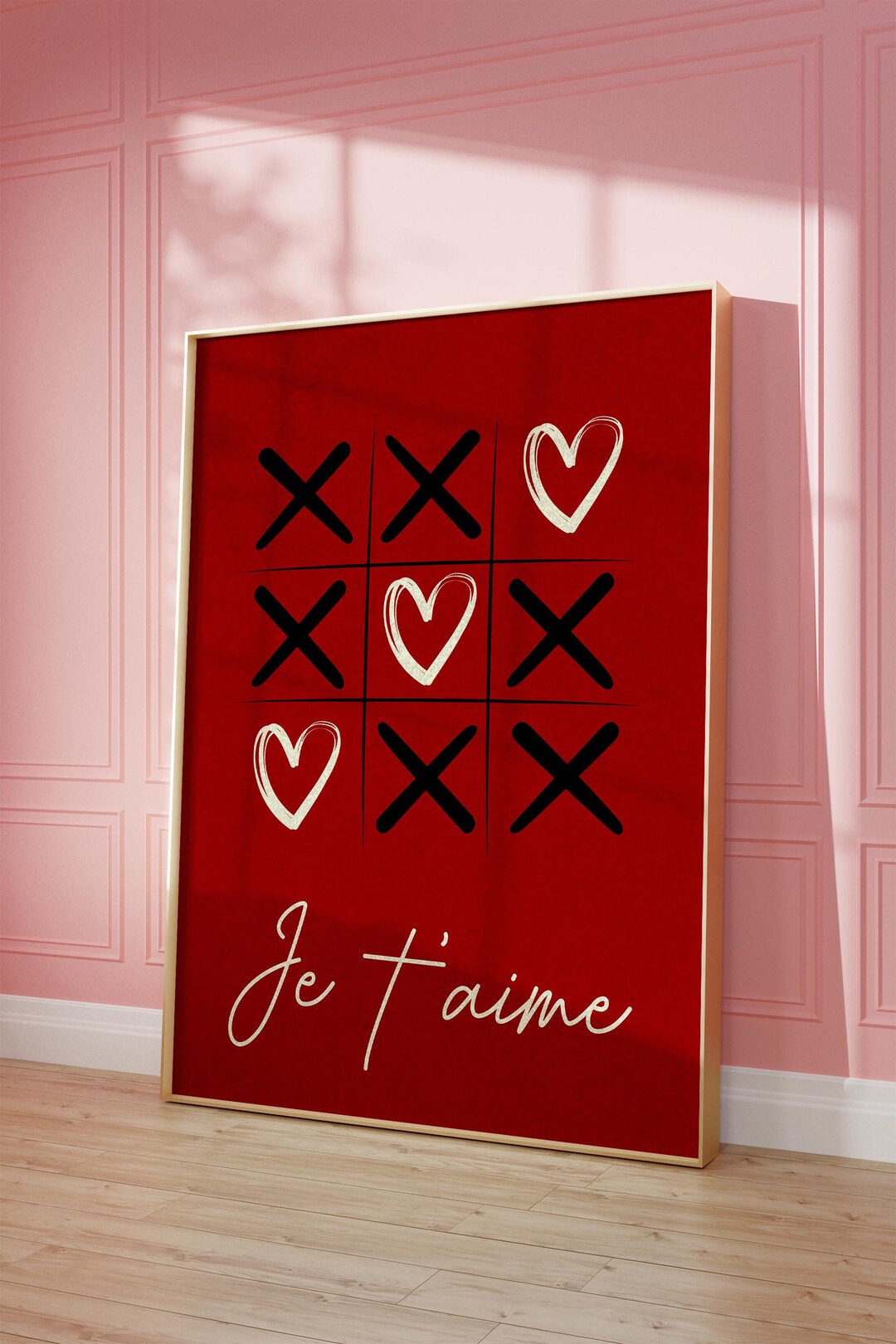 Tic Tac Toe Game Print, Red Wall Art, Trendy Print, Home Aesthetic ...