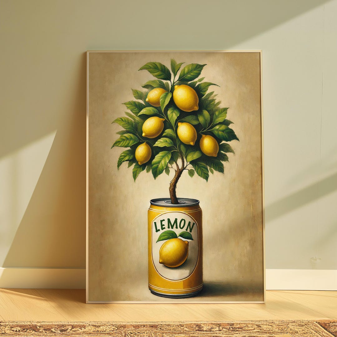 Lemons Art Print, Trendy Preppy Poster, Lemon Illustration, Aesthetic ...