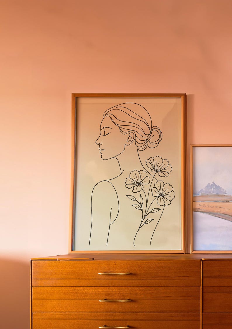 Set of 6 Minimalist Line Prints, Minimalist Lines Art, Preppy Wall Art ...