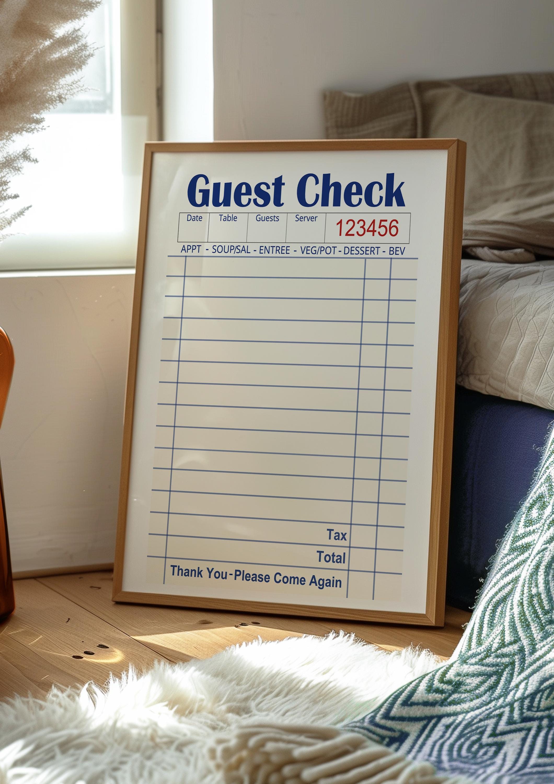 Blank Guest Check Poster, Trendy Wall Art, Aesthetic Preppy Prints ...