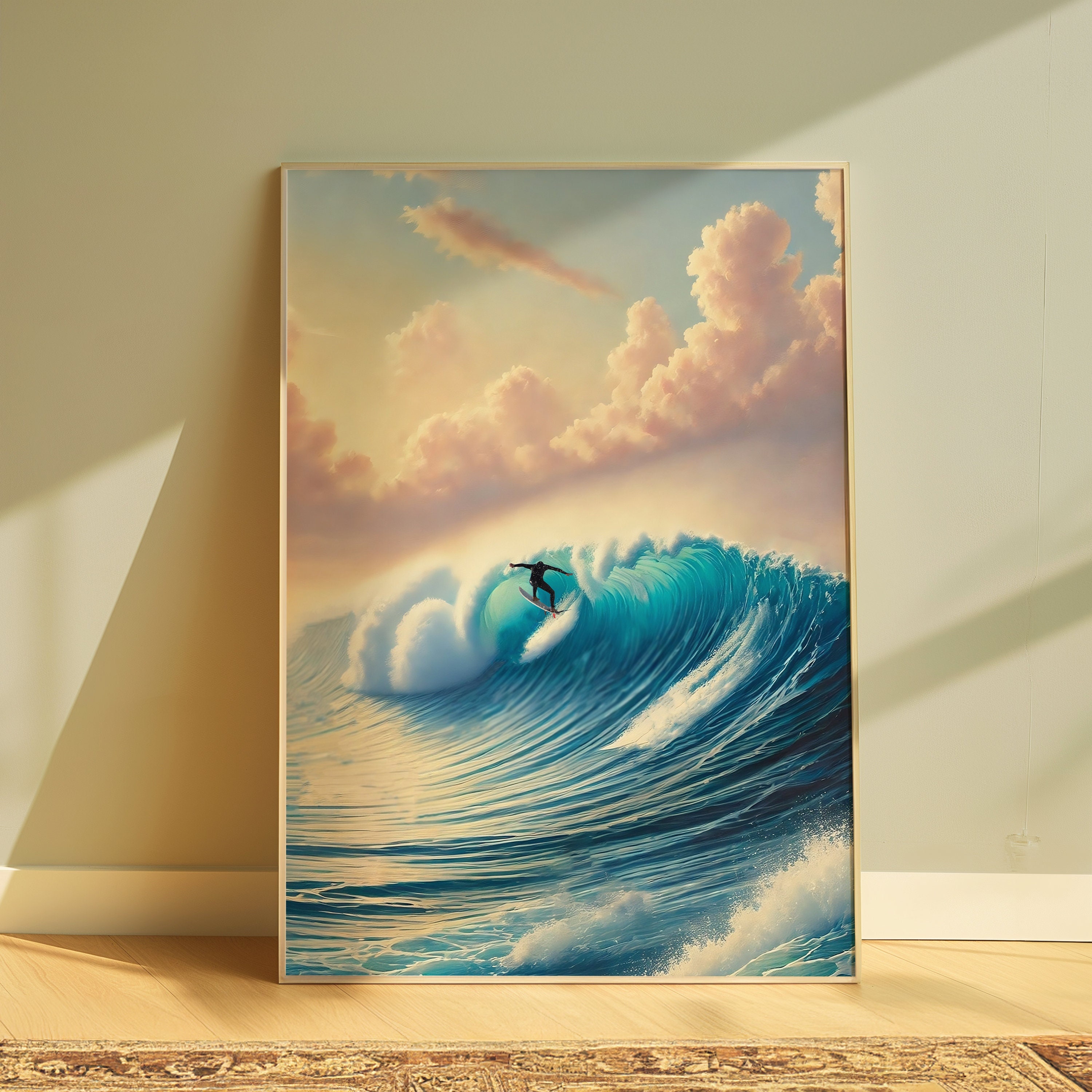 Surf Wall Art, Preppy Wall Art, Blue Coastal Surf up Poster, Digital ...