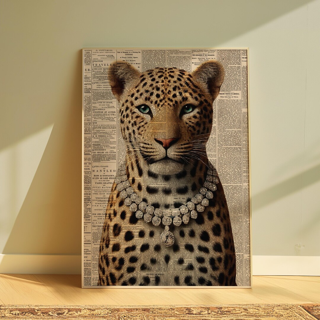 Luxury Leopard Wall Art, Leopard Pattern Poster, Leopard Maximalist ...