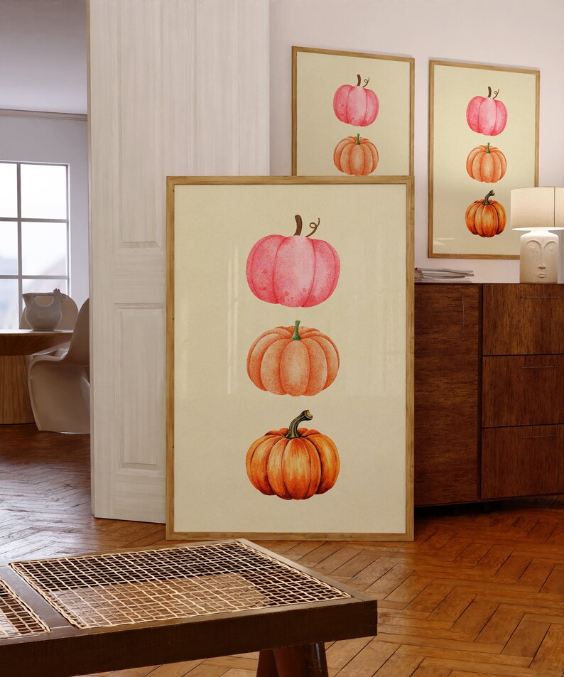 Pumpkin Print, Autumn Wall Art, Cute Halloween Wall Art, Spooky ...