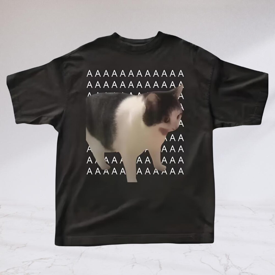 Screaming Cat Meme Shirt, Funny Internet Meme Tee, Silly Cat Shirt, Gag ...
