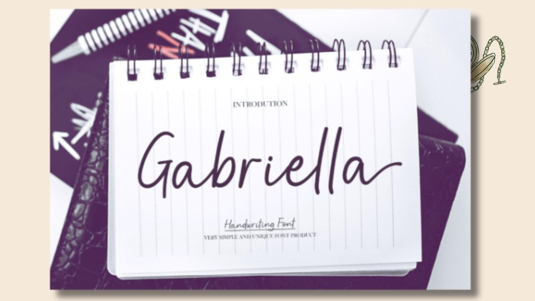 Gabriella Font, Handwritten Font, Display Font, Signature Font, Modern ...