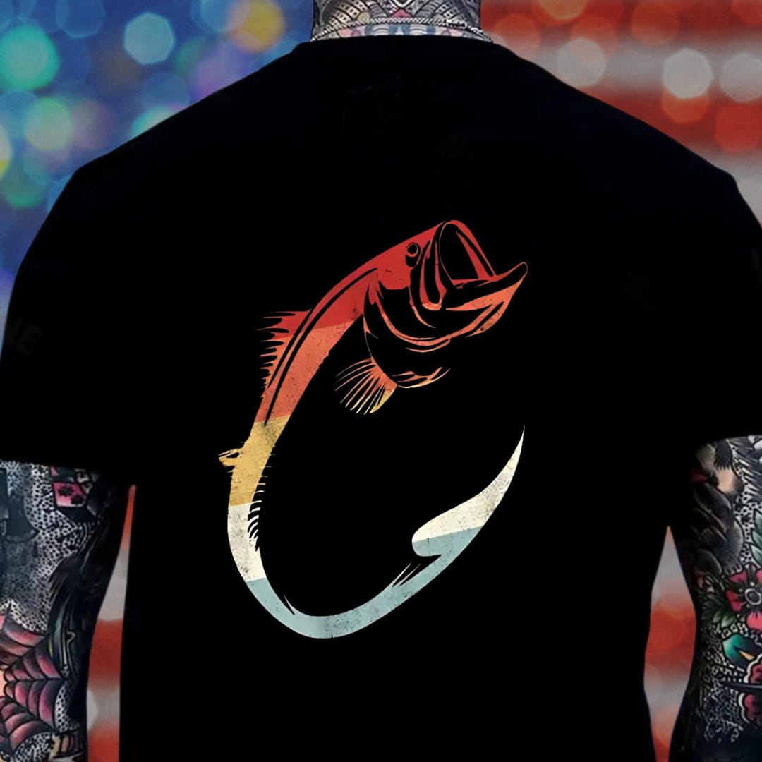 Comfort Colors Fish Hook Shirt, Fish Hook Graphic Shirt, Fish Shirt ...