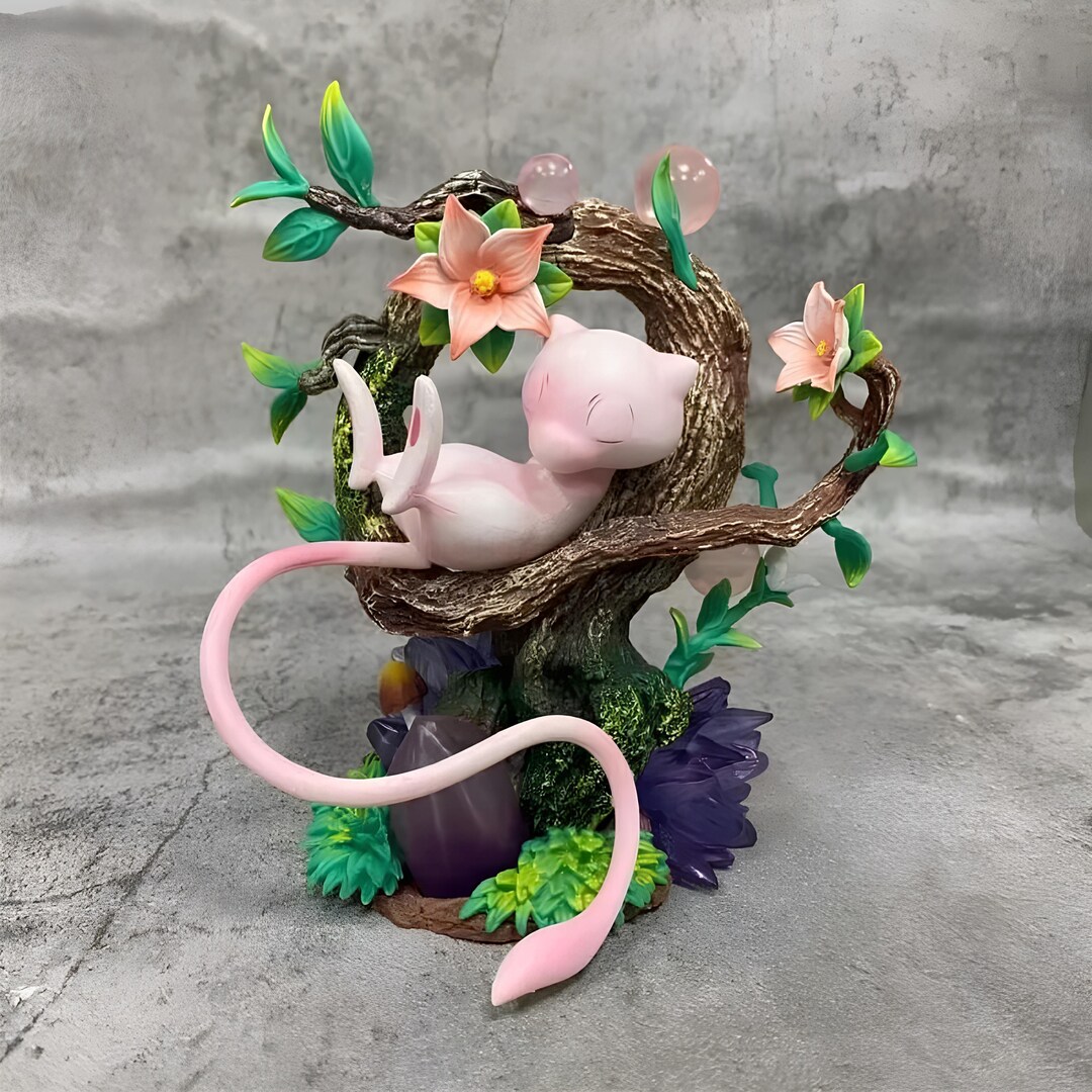 MEW / FIGURE 15 Cm of Mew / Asleep on Its Tree / Psychic Type / POKEMON ...