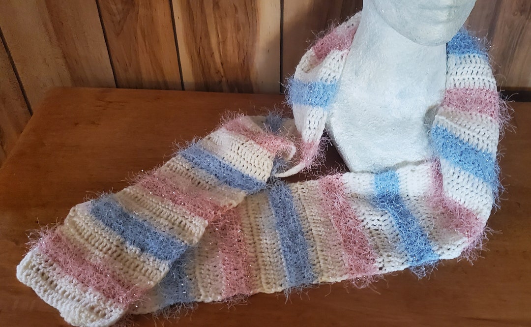 Soft Pink/blue/white Scarf Trans Colors FREE SHIPPING - Etsy