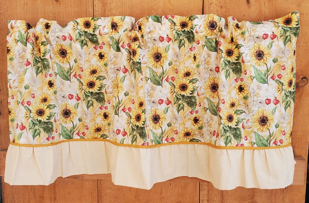 Spring Valance Sunflower Print With Ruffle FREE SHIPPING - Etsy