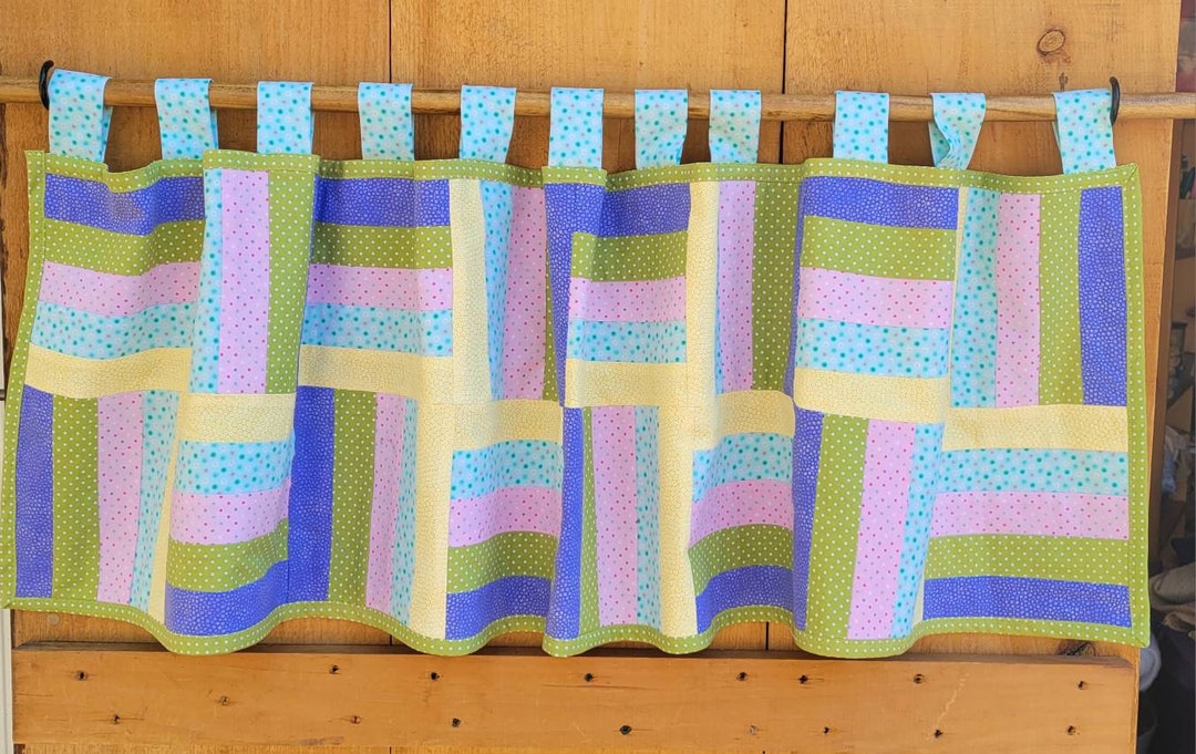 Rail Fence Quilt Block Valance FREE SHIPPING! - Etsy