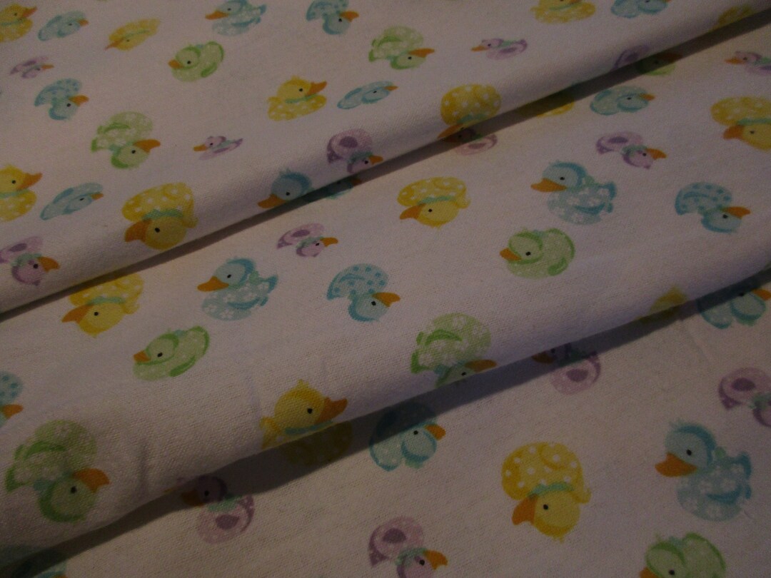 Multicolor Rubber Ducks Super Snuggle Flannel Fabric BTY White ...