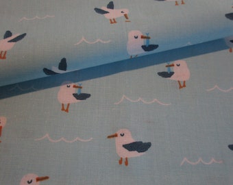 Seagull Fabric Seagulls by Taraput Seagull Beach Birds Blue White ...