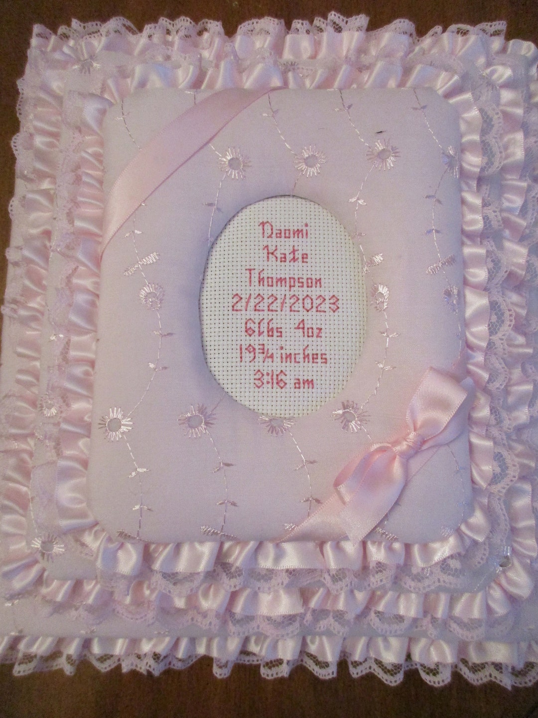 Baby Girl / Baby Boy Eyelet Custom Personalized Fabric Photo Album ...