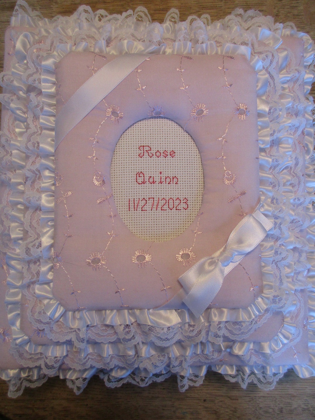 Baby Girl / Baby Boy Eyelet Custom Personalized Fabric Photo Album ...