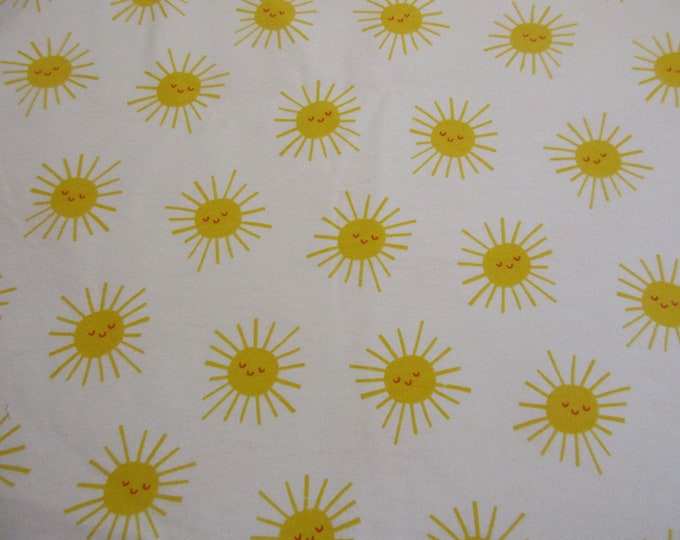 Sunshine Super Snuggle Cotton Flannel Fabric BTY POP! Yellow Smiley ...
