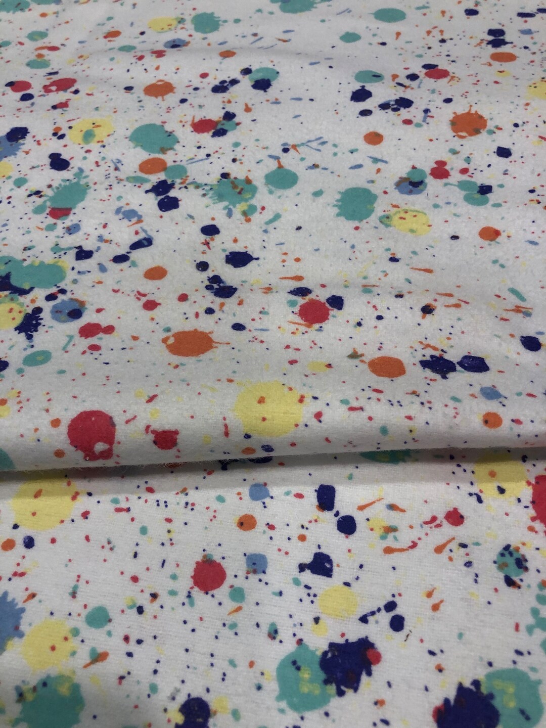Paint Splatter Dots on White Super Snuggle Flannel Fabric - BTY - Etsy
