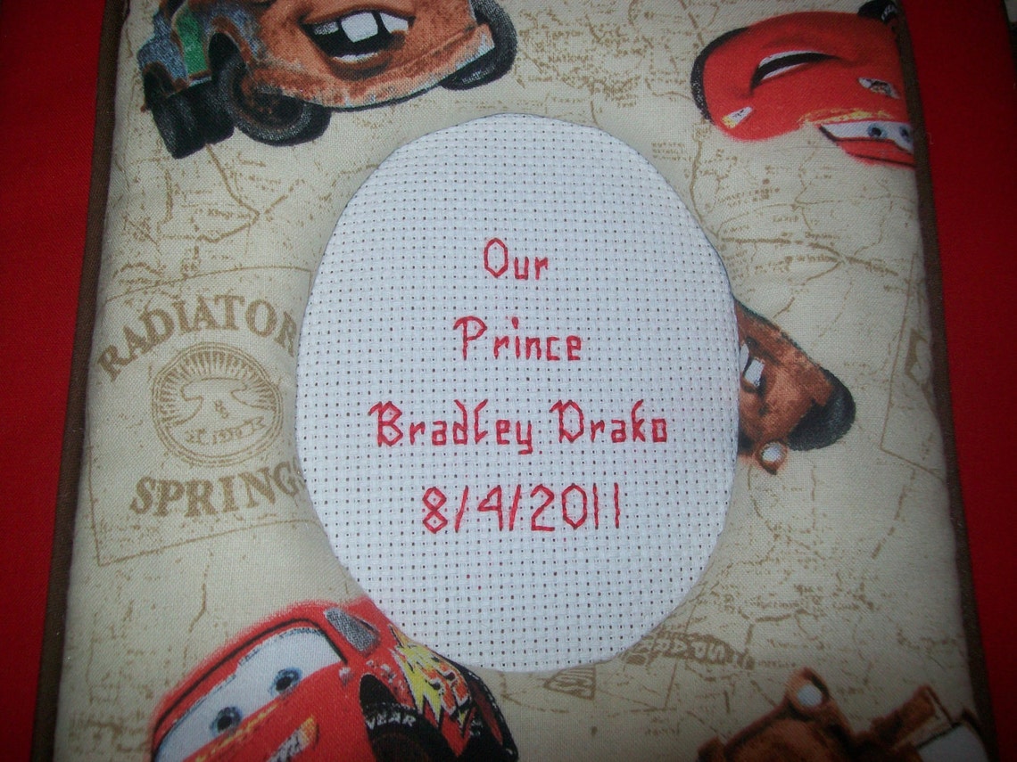 CARS Custom Personalized Fabric Photo Album / Scrapbook Brag Book ...