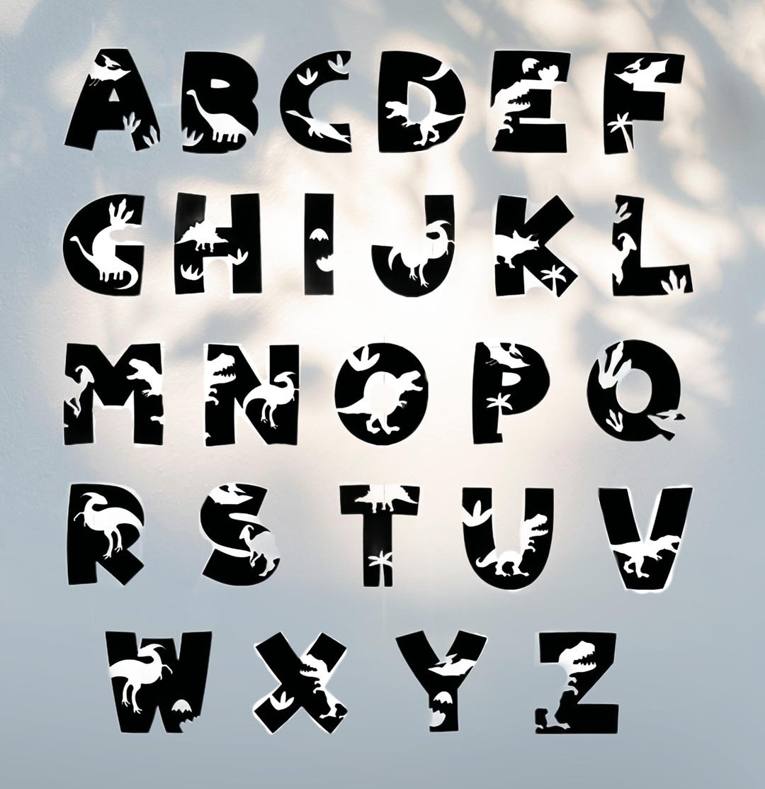 Iron-on Letters Dino, Dinosaur Alphabet Patches, Children's Letter Set ...