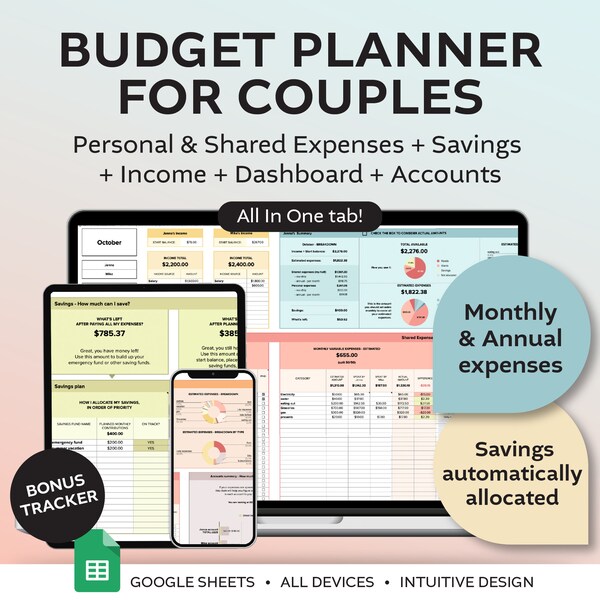 Budget Spreadsheets for Couples - Etsy