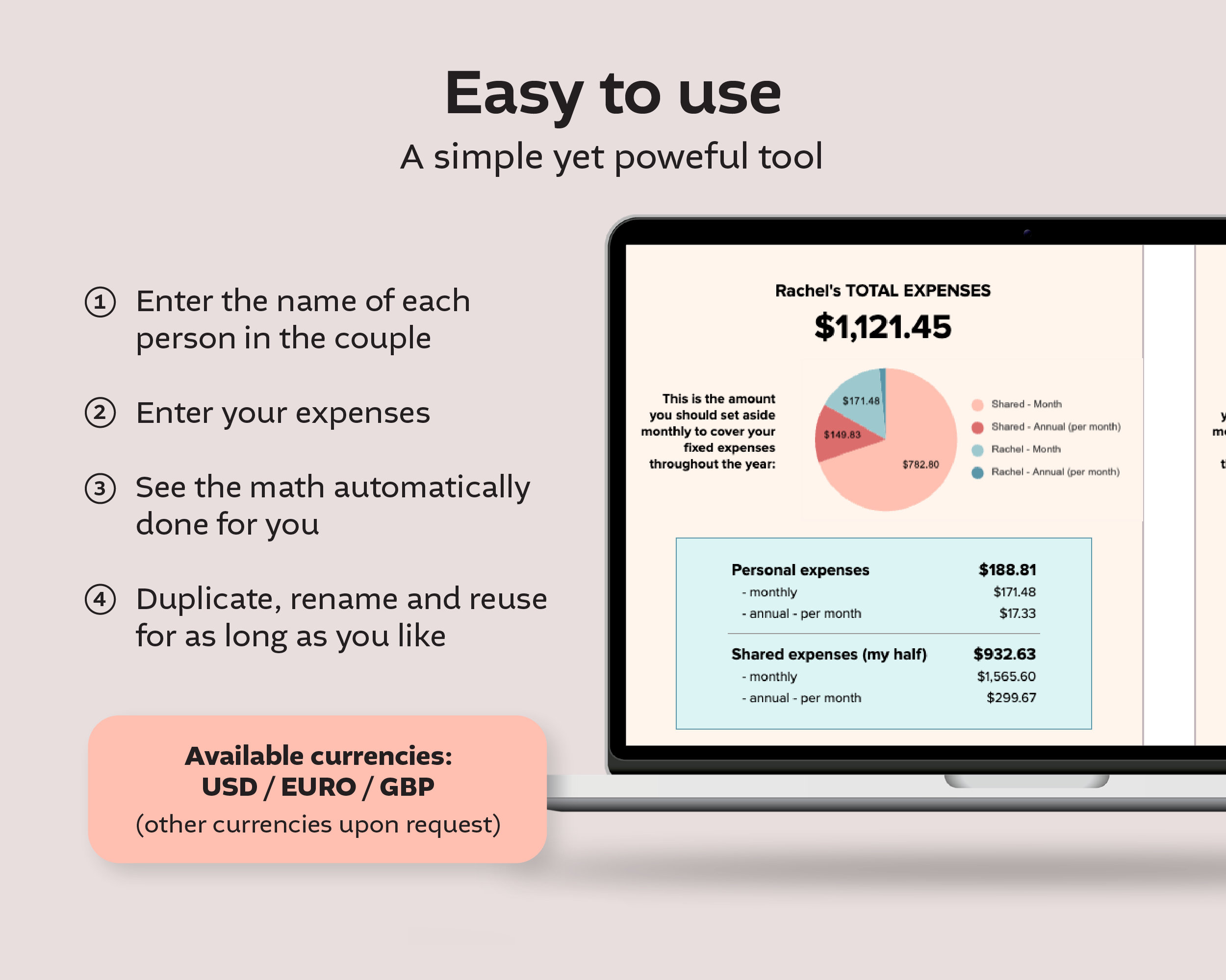 Fixed Monthly and Annual Expenses Planner for Couples - Google Sheets ...