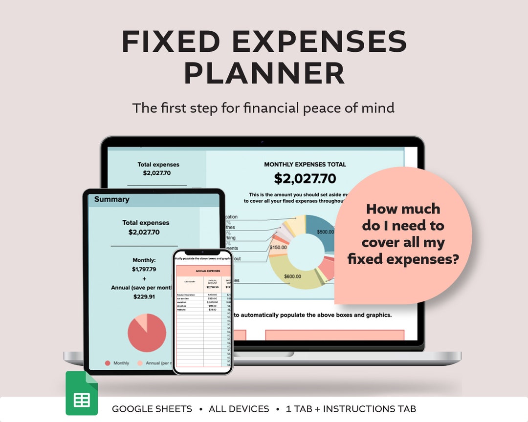 Fixed Monthly and Annual Expenses Planner for Google Sheets. Personal ...