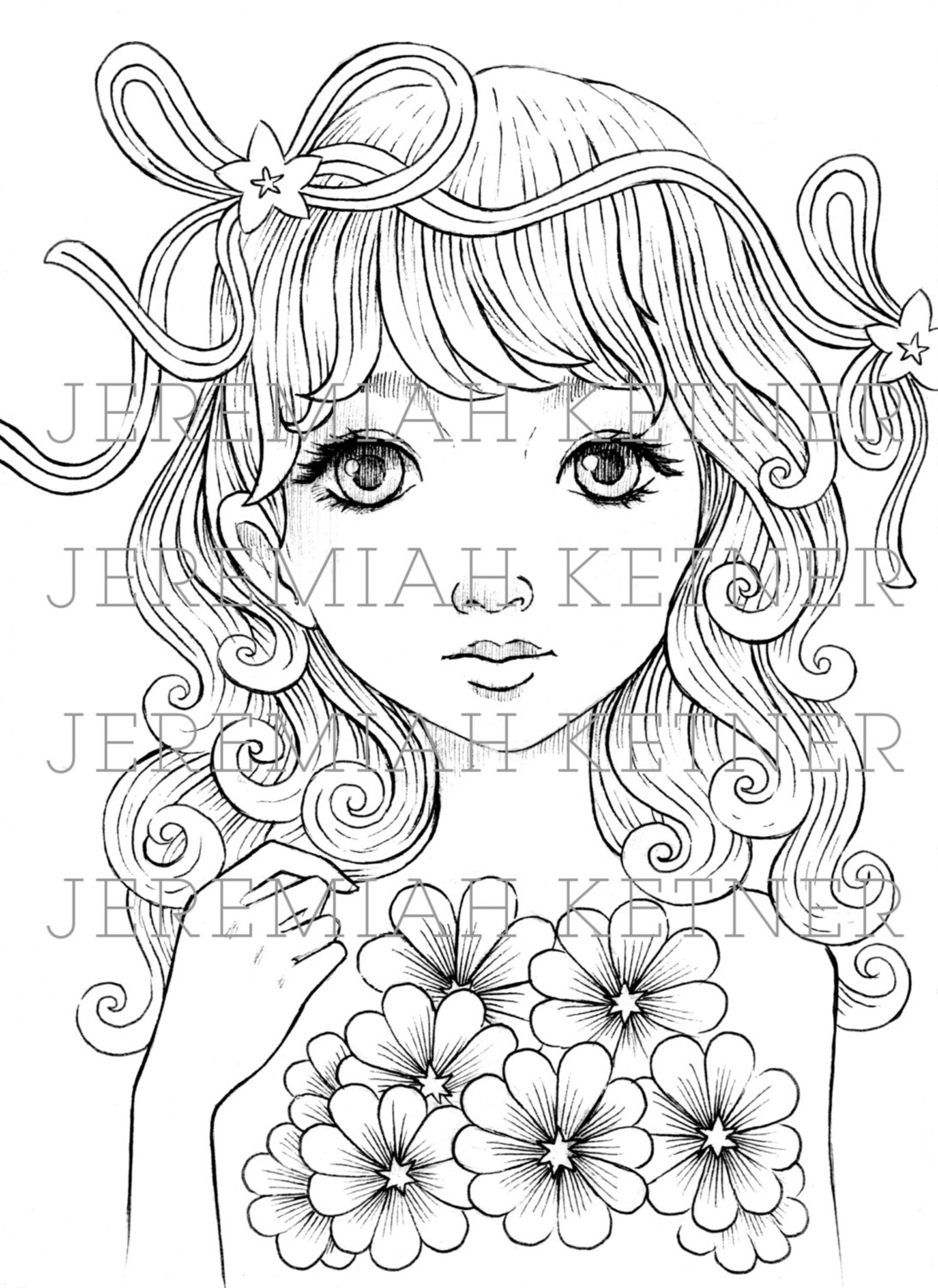 Hana Coloring Page | Etsy