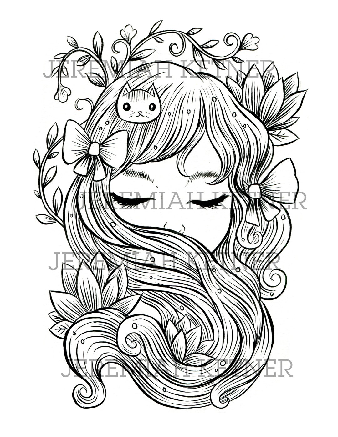 Floating - Coloring Page - Instant Download - Etsy