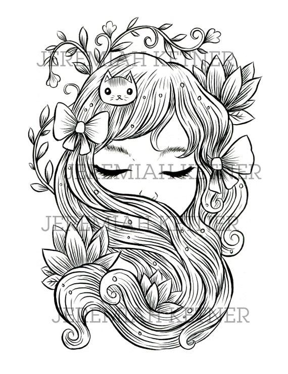 Floating Coloring Page Instant Download | Etsy Canada