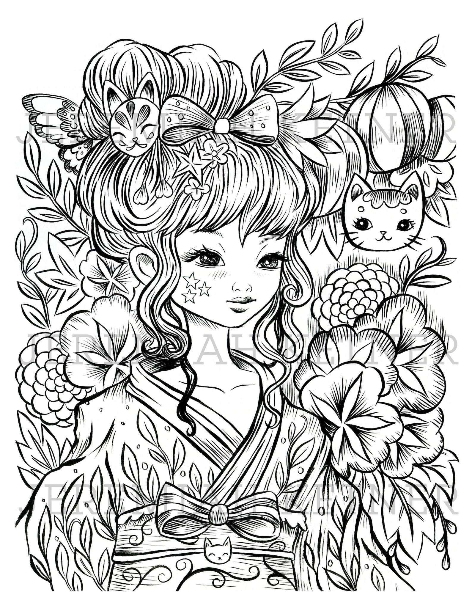 Midnight Festival Coloring Page - Etsy