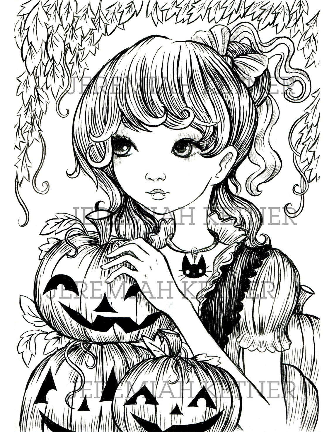 Pumpkin Collector Coloring Page Instant Download - Etsy