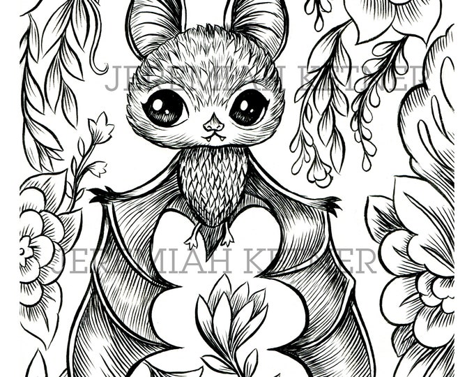 Vampire Bat Coloring Page Instant Download - Etsy
