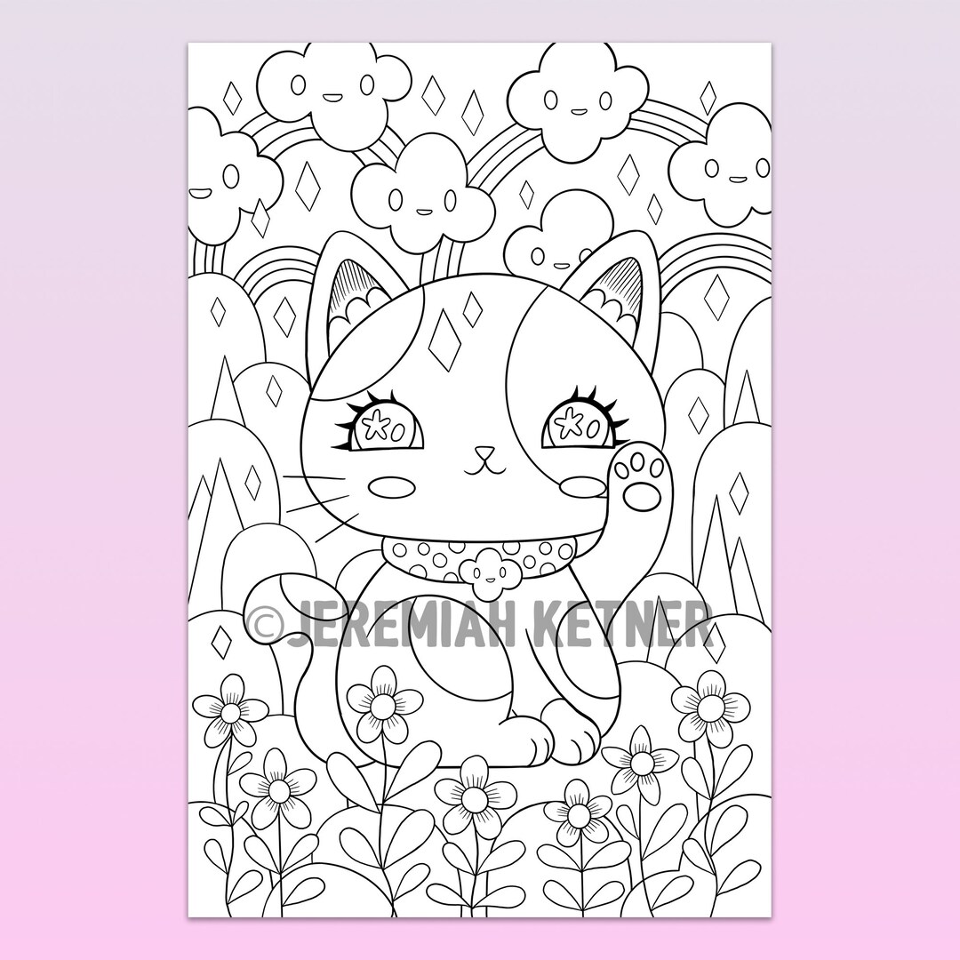 Follow the Rainbow - Coloring Page - Etsy