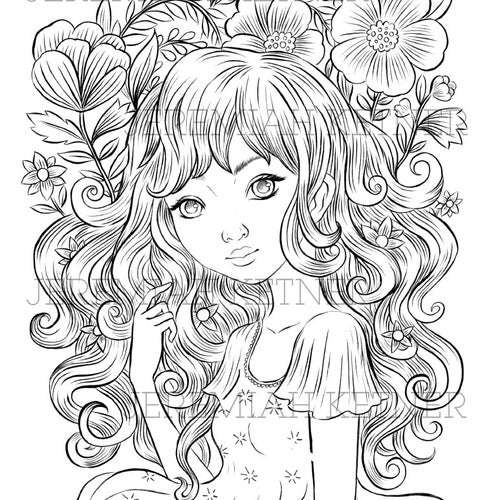 Hana Coloring Page - Etsy Canada
