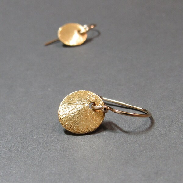 Brushed Gold Drop Earrings - Etsy