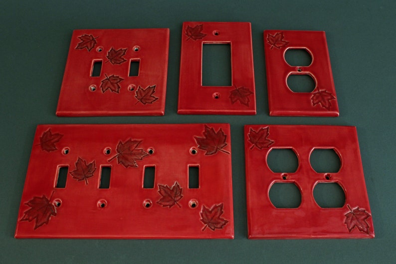 Ceramic Maple Leaf Outlet/light Covers - Etsy