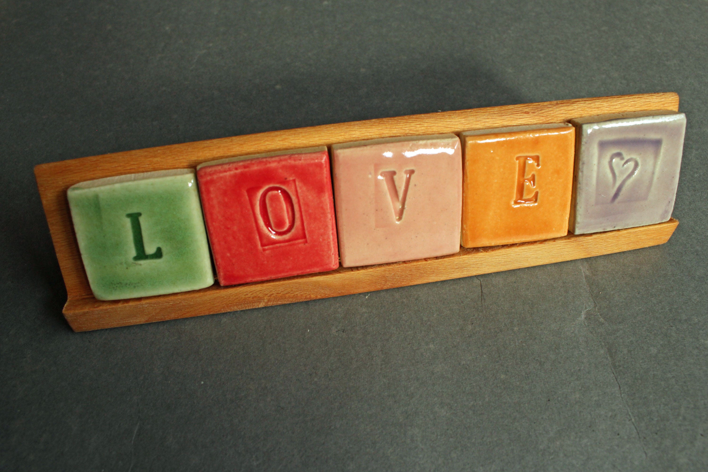 1x1 Word Tiles With Wood Stand - Etsy