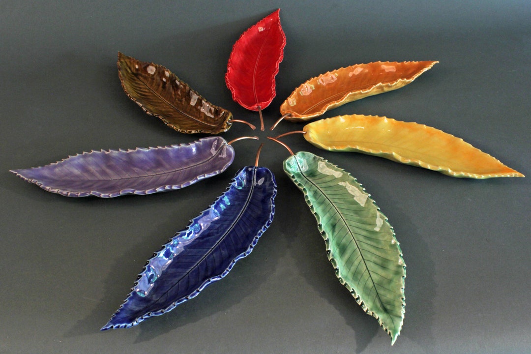American Chestnut Leaf-ceramic Dish - Etsy