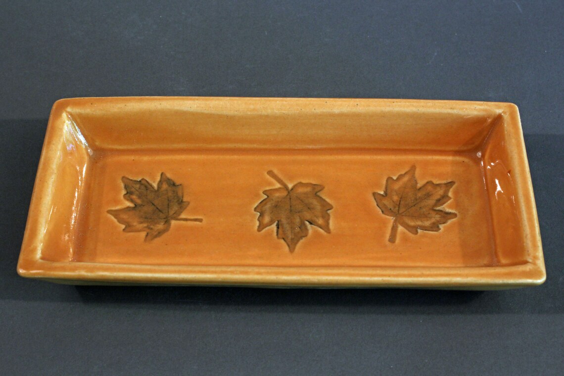 Small Ceramic Tray Maple Leaves - Etsy UK