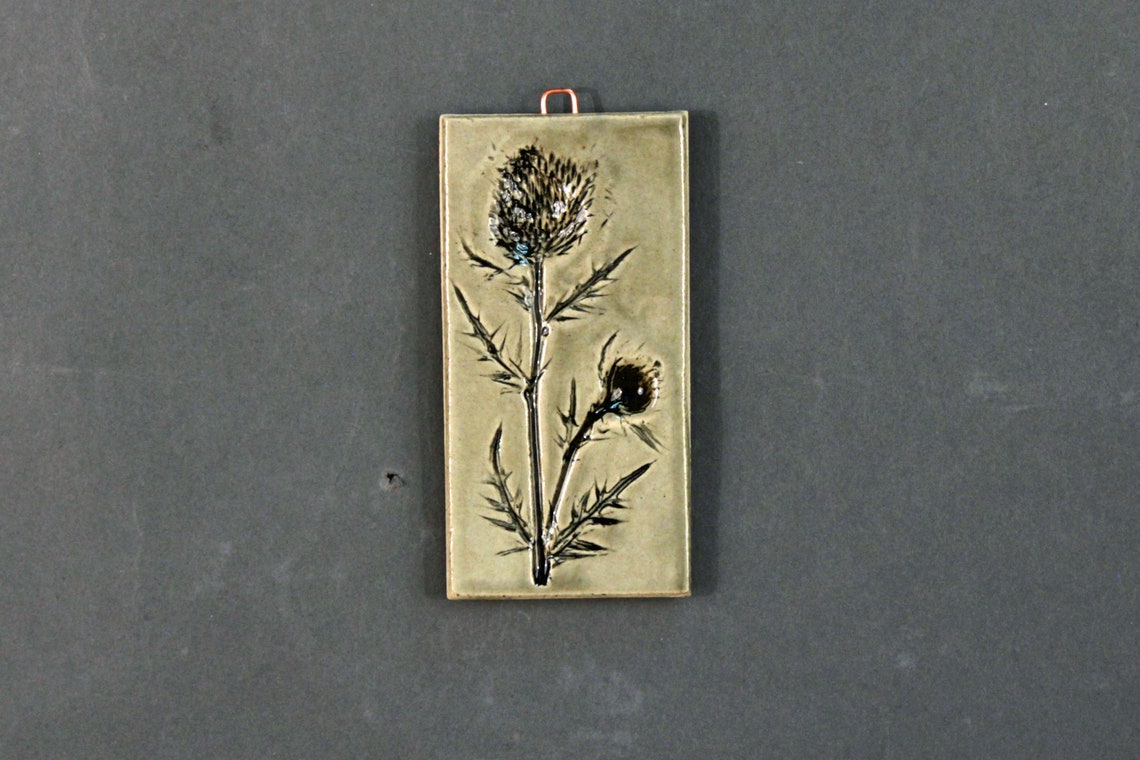 2x4 Ceramic Thistle Tile - Etsy