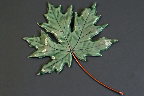 Big Leaf Maple Ceramic Hanging Leaf | Etsy