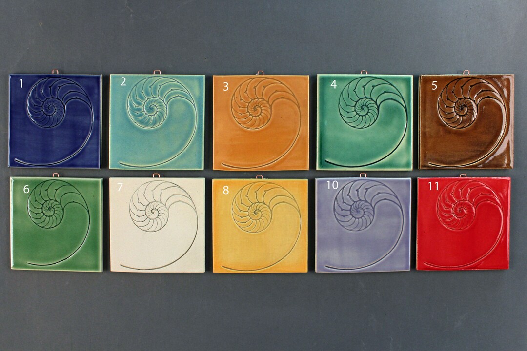 4"x4" Nautilus Shell Ceramic Tile - Etsy