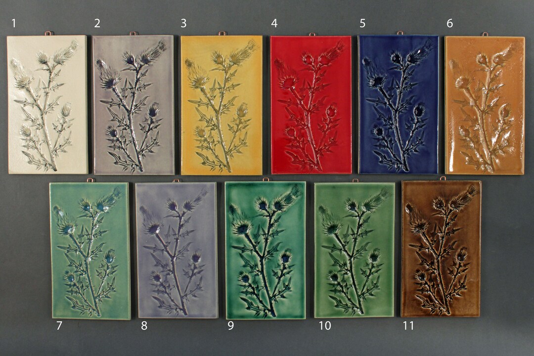 Thistle Ceramic Tile 4"x7" - Etsy