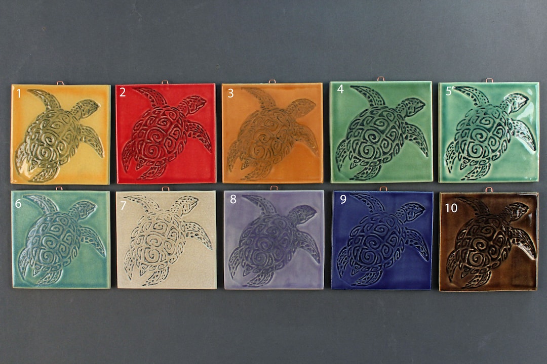 4"x4" Sea Turtle Ceramic Tile - Etsy